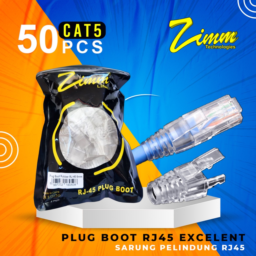 Jual PLUG RJ-45 BOOT / PLUG KONEKTOR RJ45 ZIMLINK | Shopee Indonesia