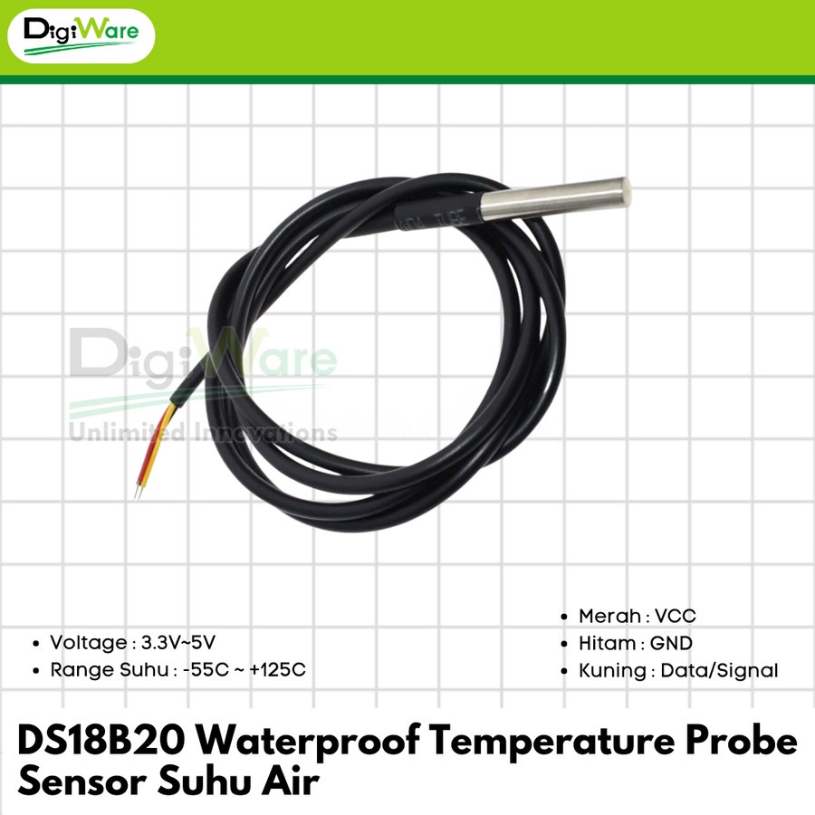 Jual Ds18b20 Waterproof Temperature Probe Sensor Suhu Air Shopee Indonesia 