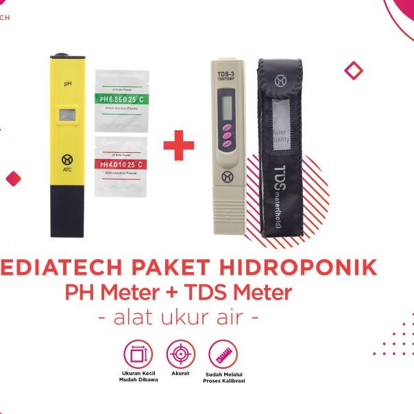 Jual Paket Mediatech Digital PH Meter Dan TDS Meter Alat Ukur Pada AIR | Shopee Indonesia