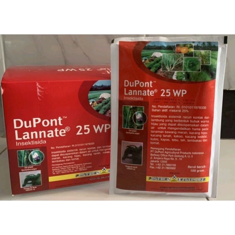 Jual Insektisida Dupont Lannate Merah 25WP isi 100 gram | Shopee Indonesia
