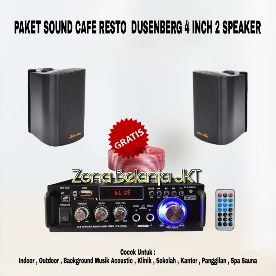 Jual PAKET SOUND SYSTEM CAFE RESTO SPEAKER DUSENBERG 4 INCH 2 SPEAKER ...