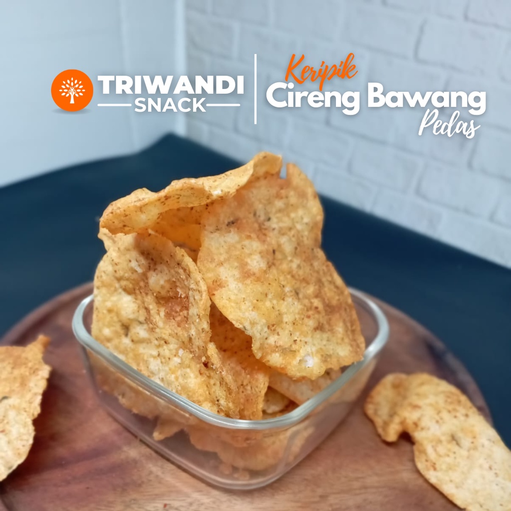 Jual Keripik Cireng bawang pedas kemasan 100 - 250 gr TRIWANDI SNACK ...