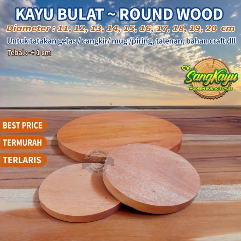 Jual Talenan Kayu bulat tatakan kayu bulat photo props Bahan craft ...