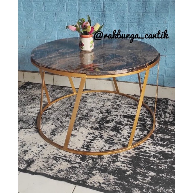 Jual meja tamu minimalis / meja bulat besi kekinian / meja sofa ruang ...