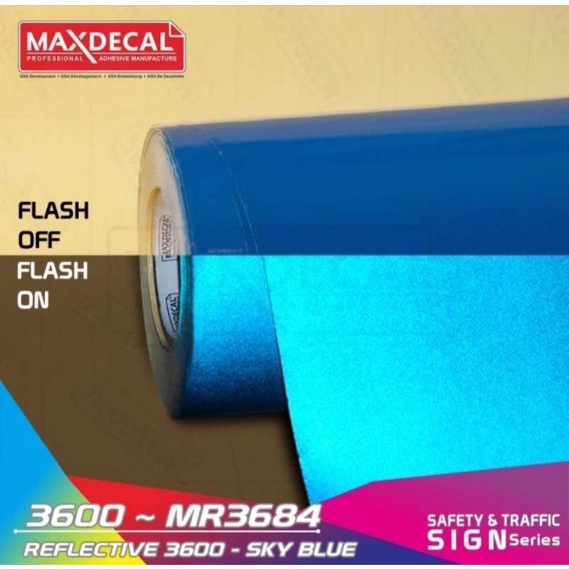 Jual STICKER MAXDECAL REFLECTIVE SKY BLUE 3600 MR3684 Meteran | Shopee ...