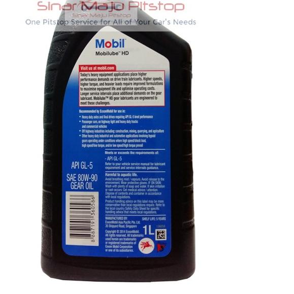 Jual Oli Transmisi Manual MTF Mobil MOBILUBE HD Gear Oil SAE 80W-90 1 ...