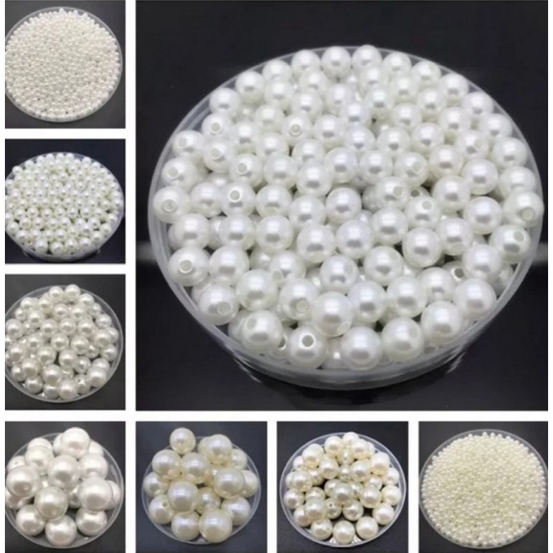 Jual mutiara sintetis ringan/mutiara ringan/payet mutiara lubang ...