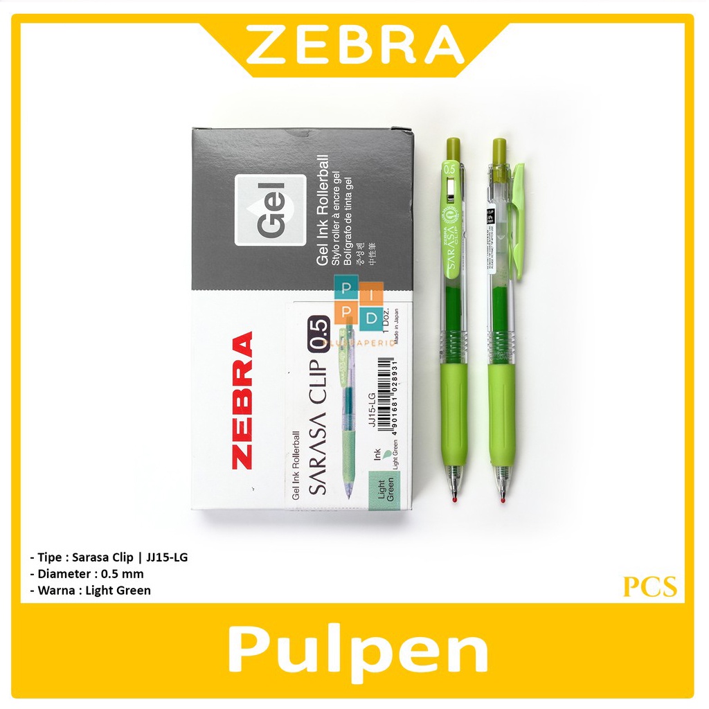 Jual ZEBRA - Pulpen Gel Pen Sarasa 0.5mm Light Green - Pcs | Shopee ...