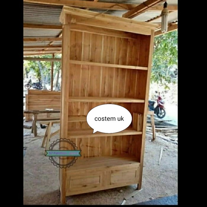 Jual Rak Buku Rak Sepatu Almari Hias Rak Kantor Kayu Jati Mentahan ...