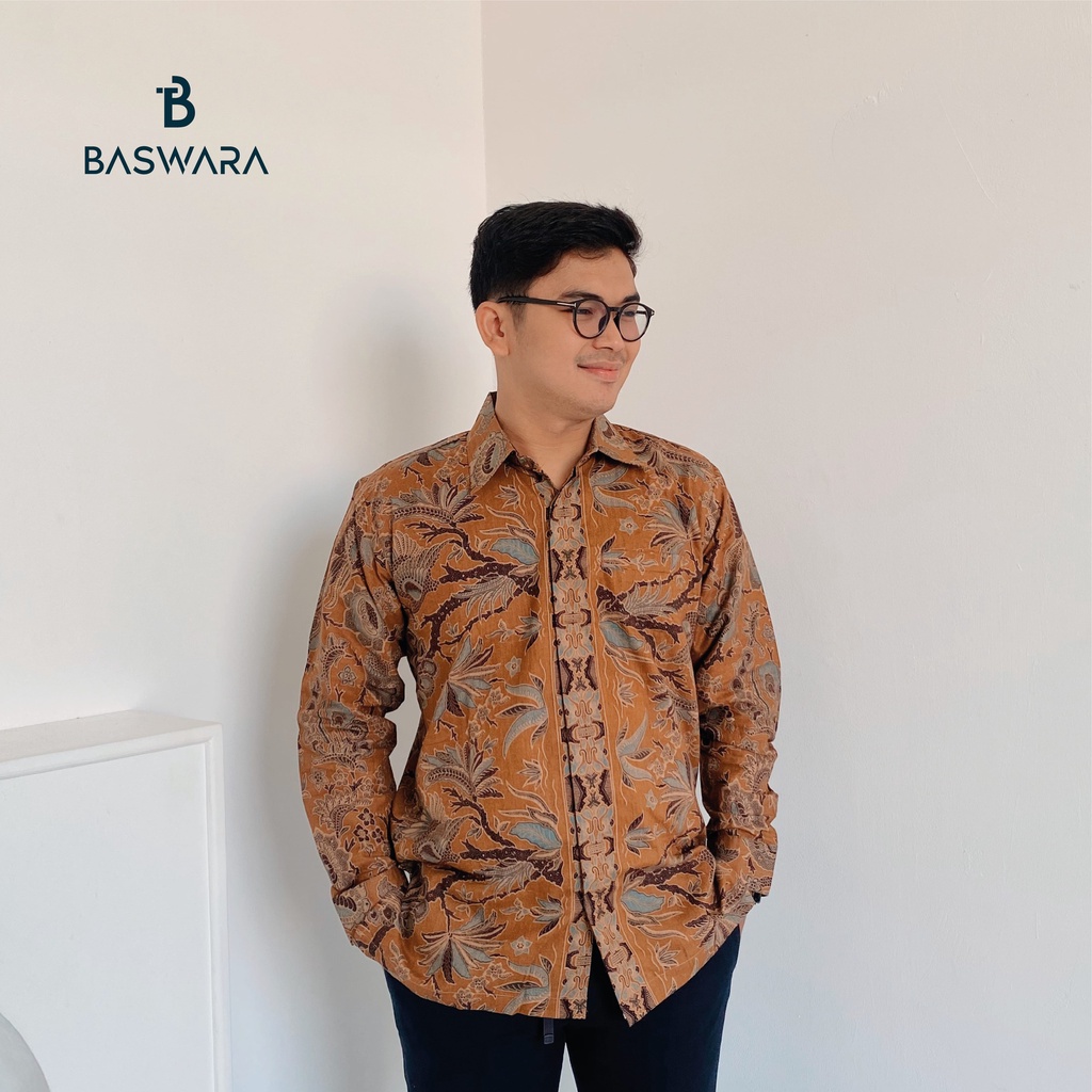 Jual Baswara Batik Dirga Lengan Coklat Pudar A41 | Shopee Indonesia