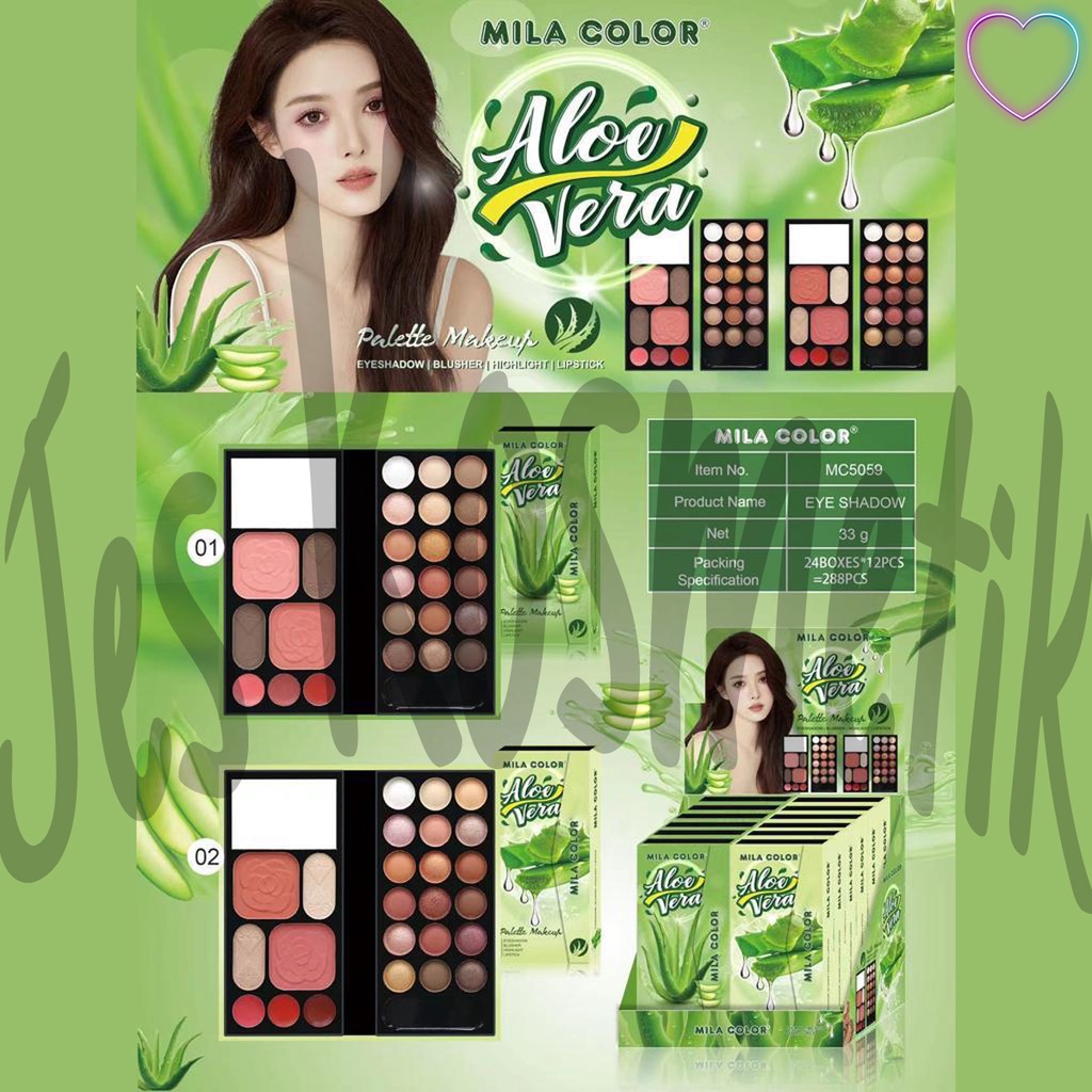 Jual Mila Color Buku Eyeshadow Pallete Blusher Glitter Lipstik Cream ...