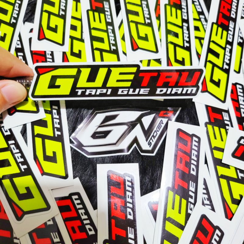 Jual stiker viral sticker kata2 Gue Tau tapi Gue Diam | Shopee Indonesia