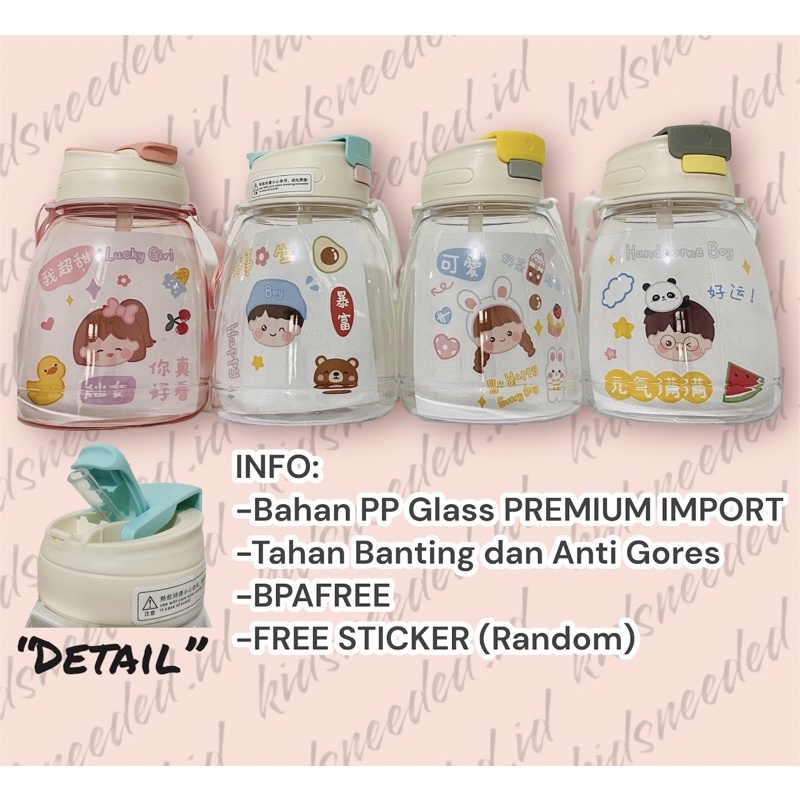 Jual Botol Minum Anak Gemoy Viral 1300ML FREE STIKER | Shopee Indonesia