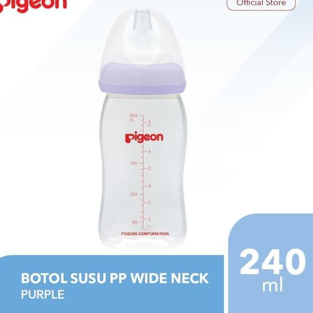 Jual Pigeon Botol PP Wide Neck With Peristaltic Plus Nipple 240ml | Shopee Indonesia