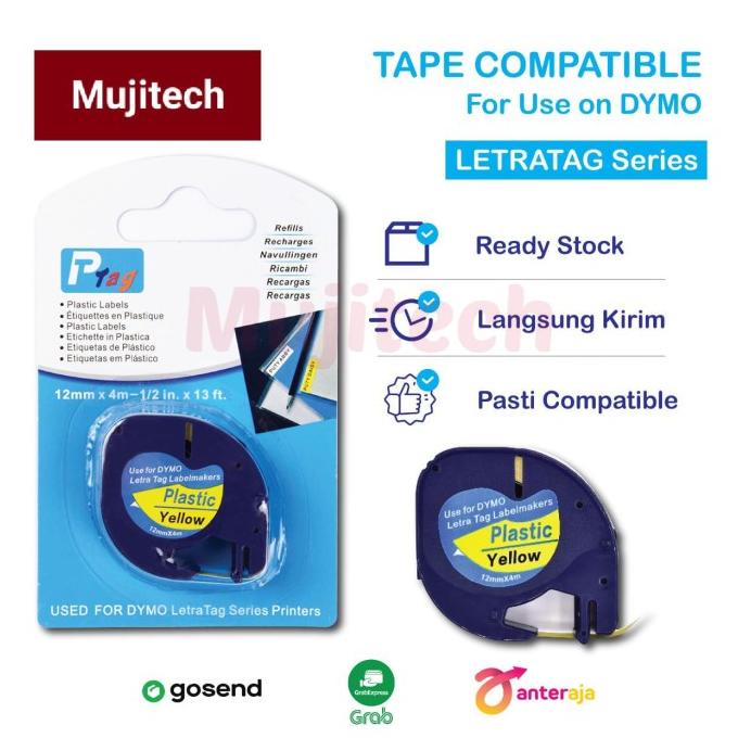 Jual DYMO LETRATAG TAPE REFILL LABEL 12mm | Shopee Indonesia