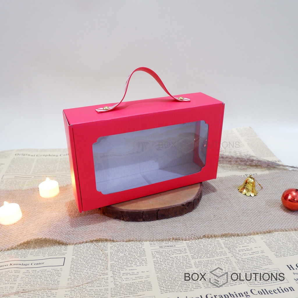 Jual box koper natal merah / christmas suitcase corrugated + tali kulit ...