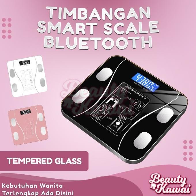 Jual TIMBANGAN BLUETOOTH DIGITAL BADAN BODY FAT BMI SMART SCALE GLASS ...