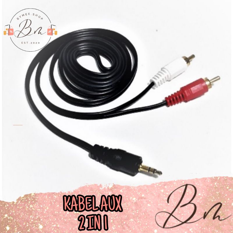 Jual Kabel AUX Audio 2 in 1 3.5mm 2 Colokan | Shopee Indonesia