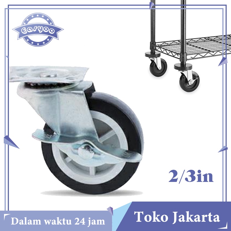 Jual Roda Troli Rem 3 Inch 2 Inch Roda Etalase Roda Trolley PVC Casters ...
