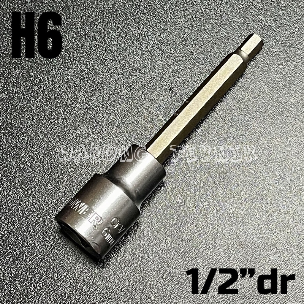 Jual HEX BIT SOCKET LONG KUNCI SOK PANJANG HEXAGON 1/2" DR H5 H6 H8 H10 ...