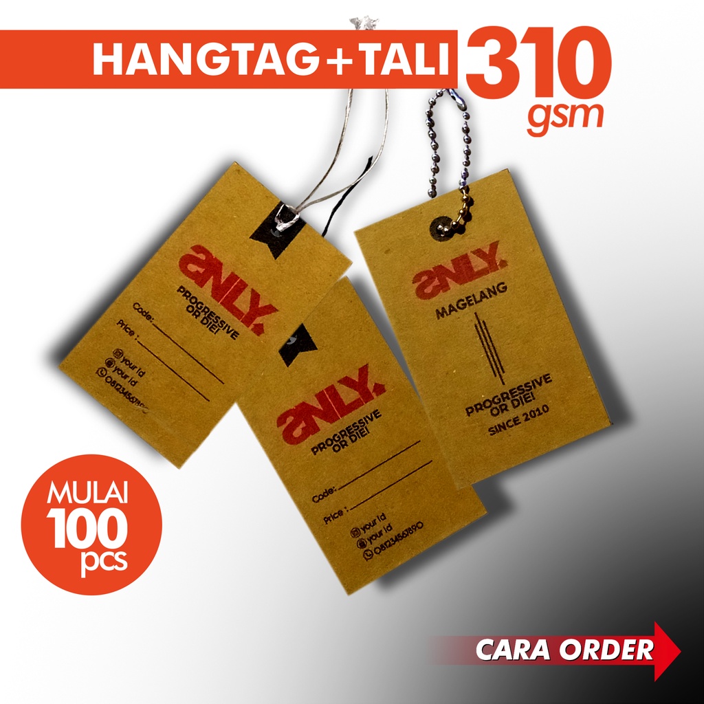 Jual Hang Tag Coklat / Hang Tag Craft / Tali Hang Tag | Shopee Indonesia