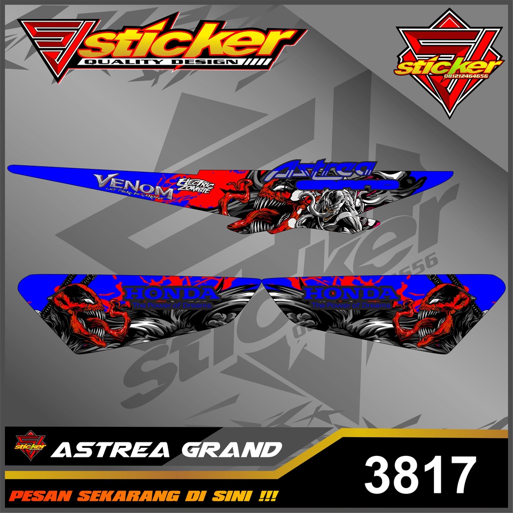 Jual SJ3817 NEW STICKER VARIASI HONDA ASTREA GRAND DESIGN VENOM ...