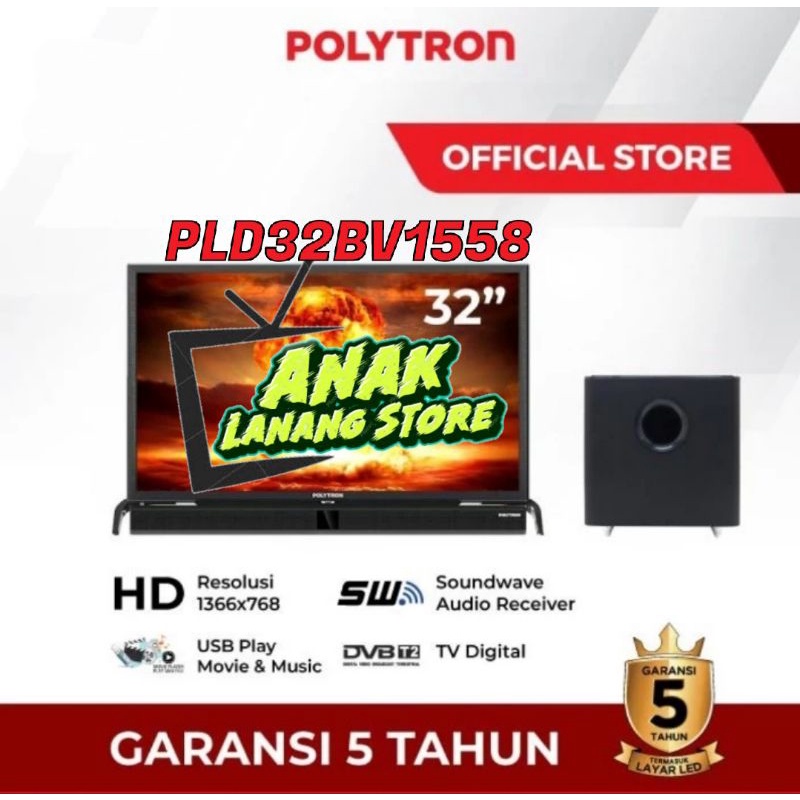 Jual POLYTRON LED TV 32 Inch HD - PLD 32BV1558 + Free SoundBar | Shopee Indonesia