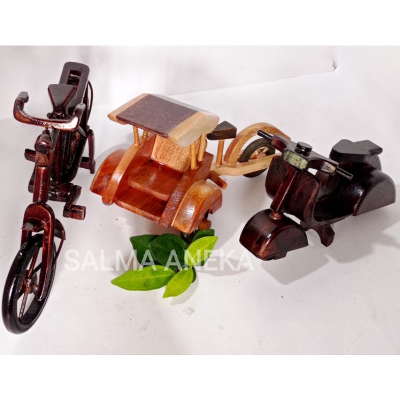 Jual PAKET UK BESAR ISI 3 MINIATUR KAYU DIECAST SEPEDA MOTOR HARLEY ...