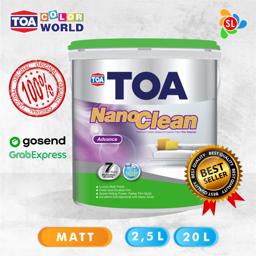 Jual Cat Dinding / Tembok Interior Toa NanoClean (Advance) 20 Liter ...