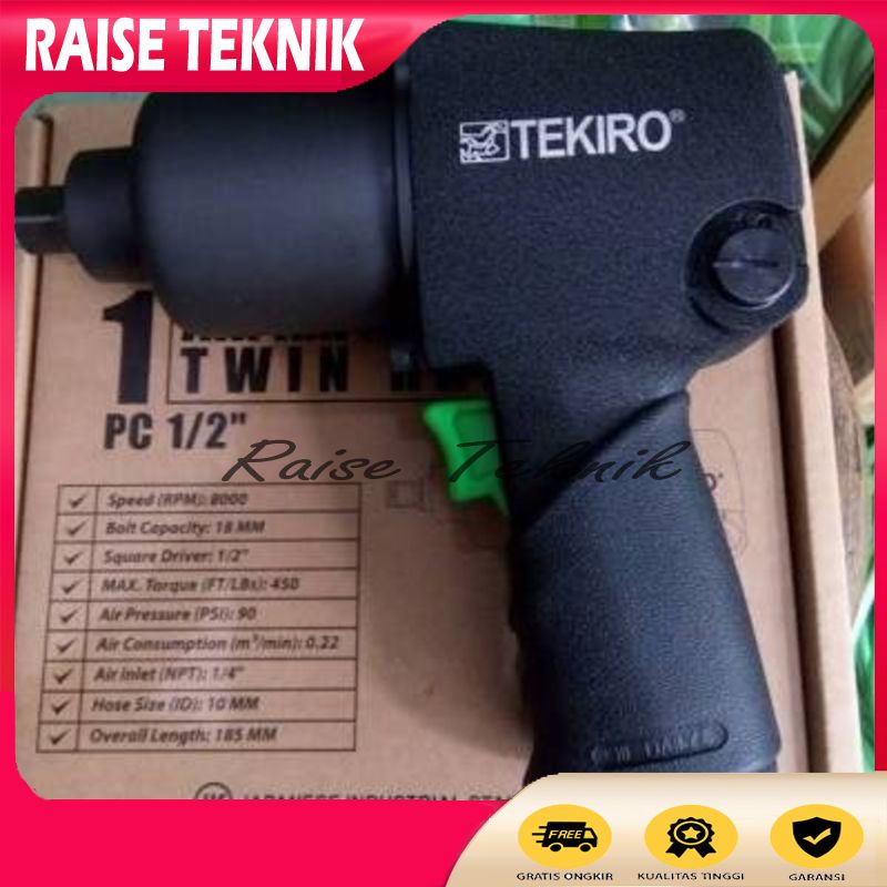 Jual AIR IMPACT WRENCH ANGIN TEKIRO 1/2 TWIN HAMMER ALAT BUKA BAUT ...