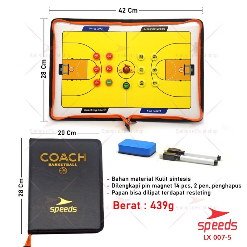 Jual Papan Strategi basket Taktik Pelatih BasketBall Coaching Board ...