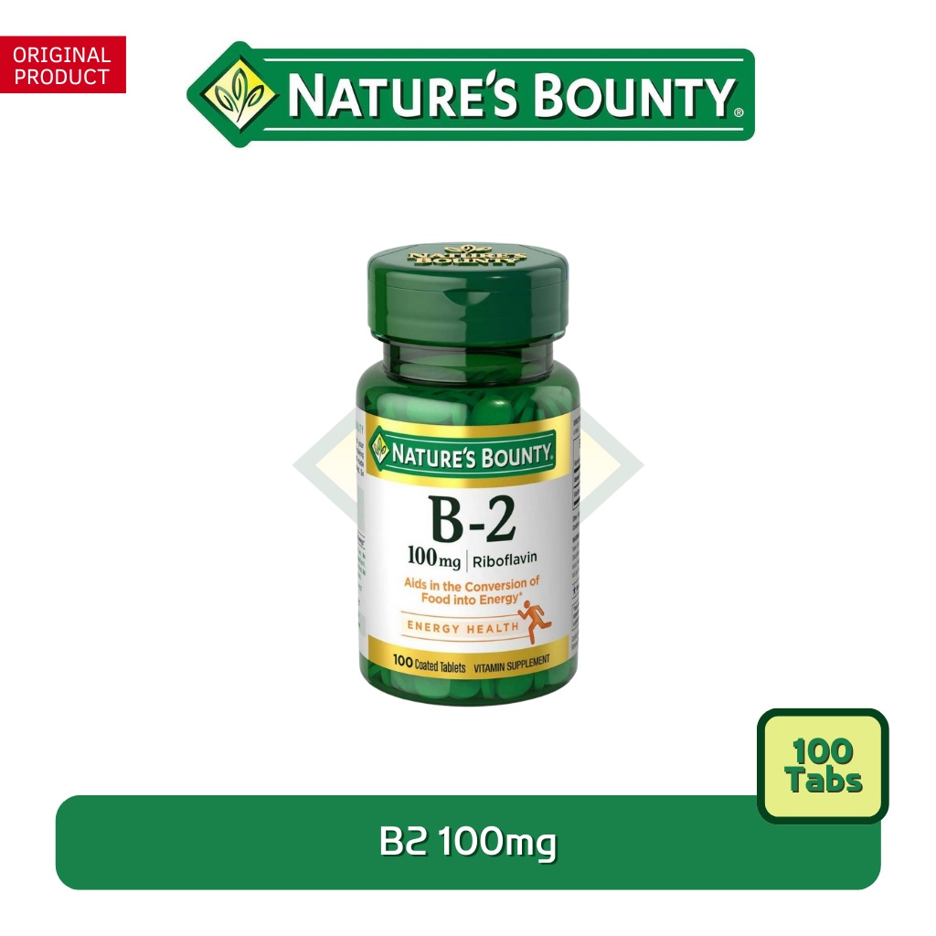 Jual Nature's Bounty Vitamin B-2 (B2) 100 mg 100 Coated Tablet | Shopee ...