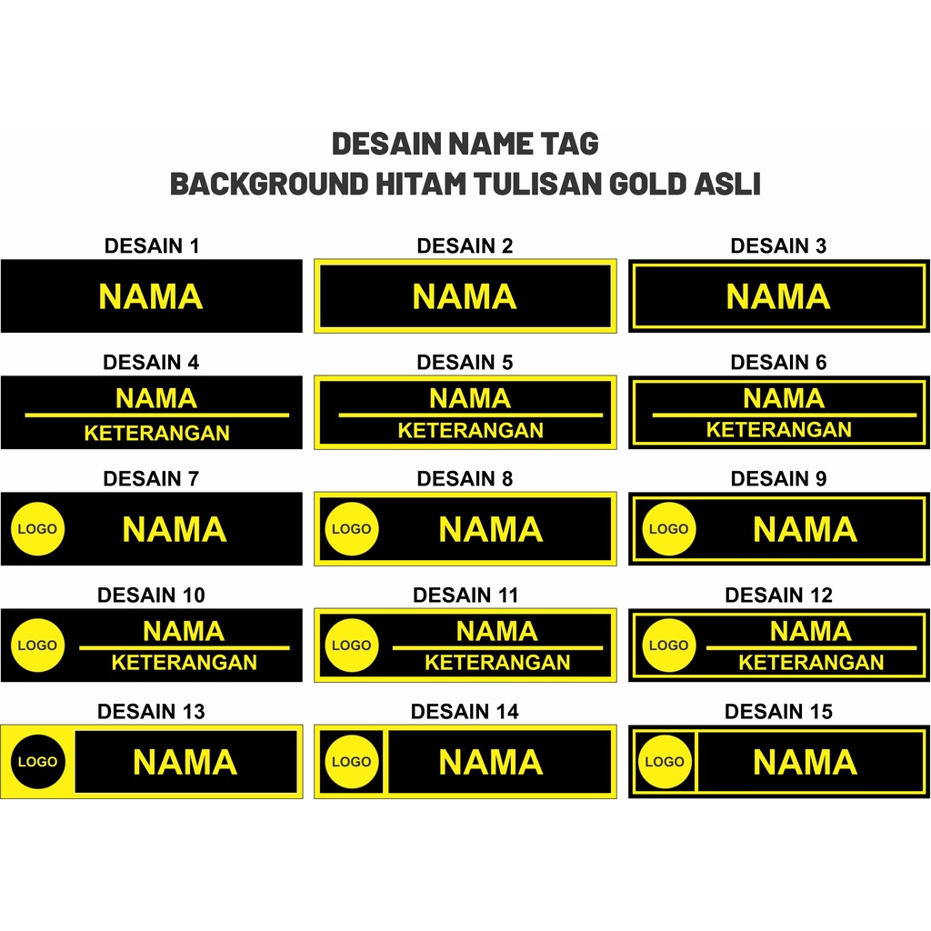 Jual Nama Dada Resin (GOLD ASLI)/Name Tag/Nametag/Papan Nama Dada/Name ...