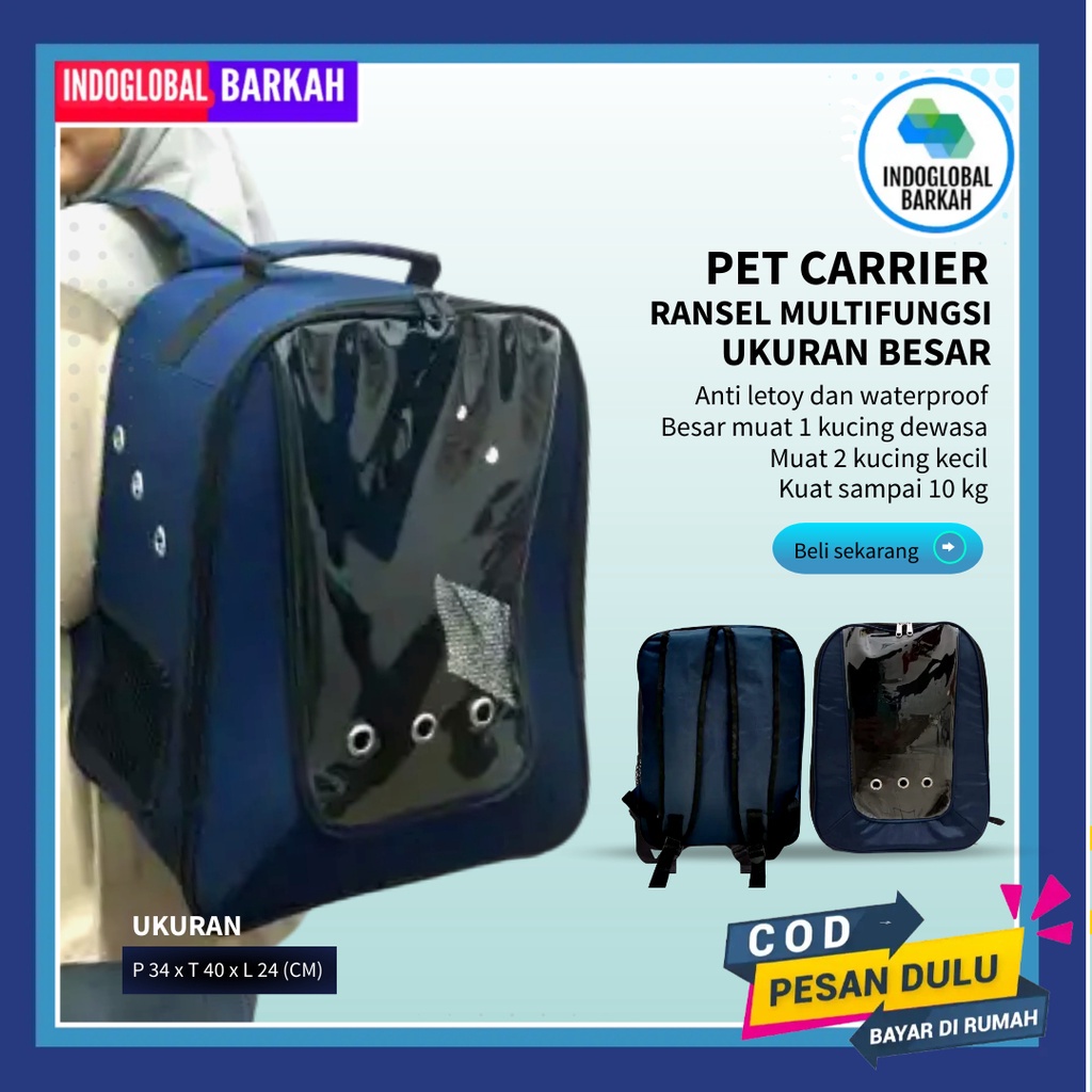 Jual TAS KUCING RANSEL CLEAR HEWAN TRAVEL BACKPACK CAT DOG REPTIL ...