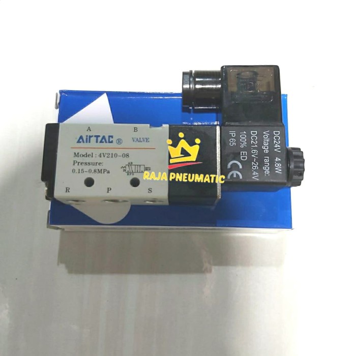 Jual SOLENOID VALVE ANGIN 5/2 WAY 1/4 TYPE 4V210-08 AIRTAC | Shopee ...
