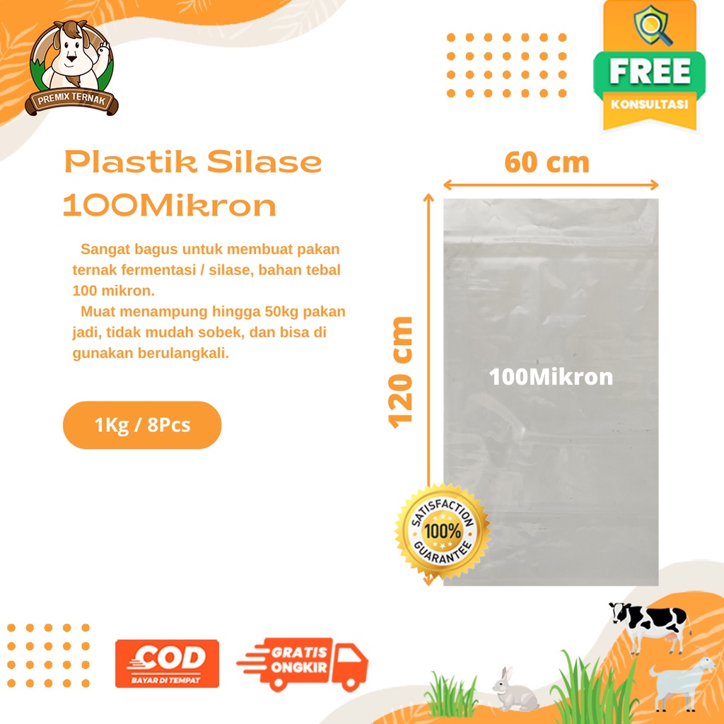 Jual PLASTIK SILASE TEBAL100 Mikron Berat 3kg (25 lembar) Plastik ...
