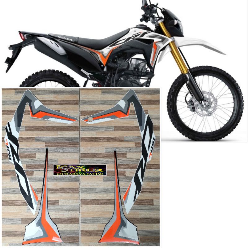Jual striping original Honda CRF 150 L putih oren tahun 2021 2022 ...
