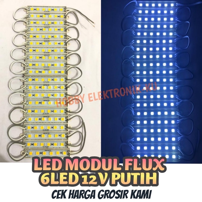 Jual LAMPU LED STRIP MODULE FLUX 6MATA 12V PUTIH | Shopee Indonesia