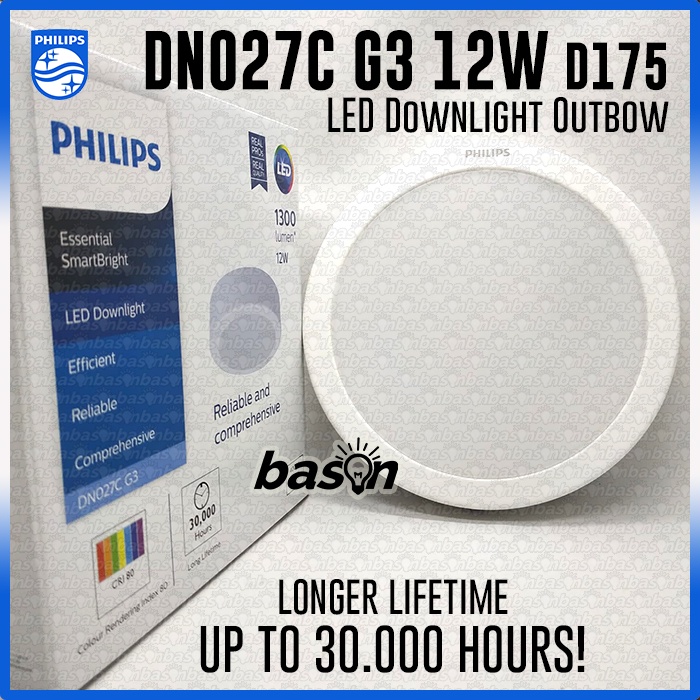 Jual PHILIPS DN027C G3 12W D175 7 inch Surface Mounted LED Downlight Outbow | Shopee Indonesia