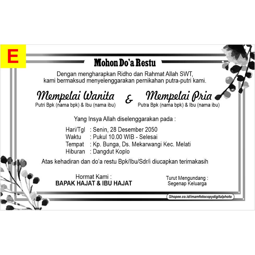 Jual UNDANGAN SOROGAN/UNDANGAN PUJUNGAN/UNDANGAN KOPI/UNDANGAN BESEK ...