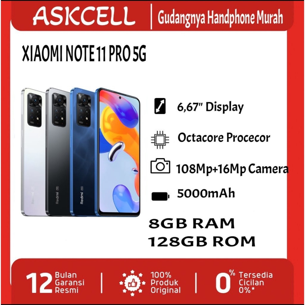 Jual Xiaomi Redmi Note 11 Pro 5G (8GB+128GB) Snapdragon® 695 108MP AI ...