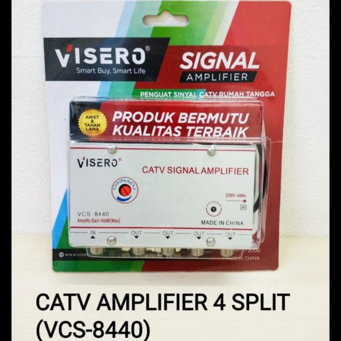 Jual CATV Signal Booster Amp 1 ke 4 Penguat Sinyal TV 4 output 40dB ...