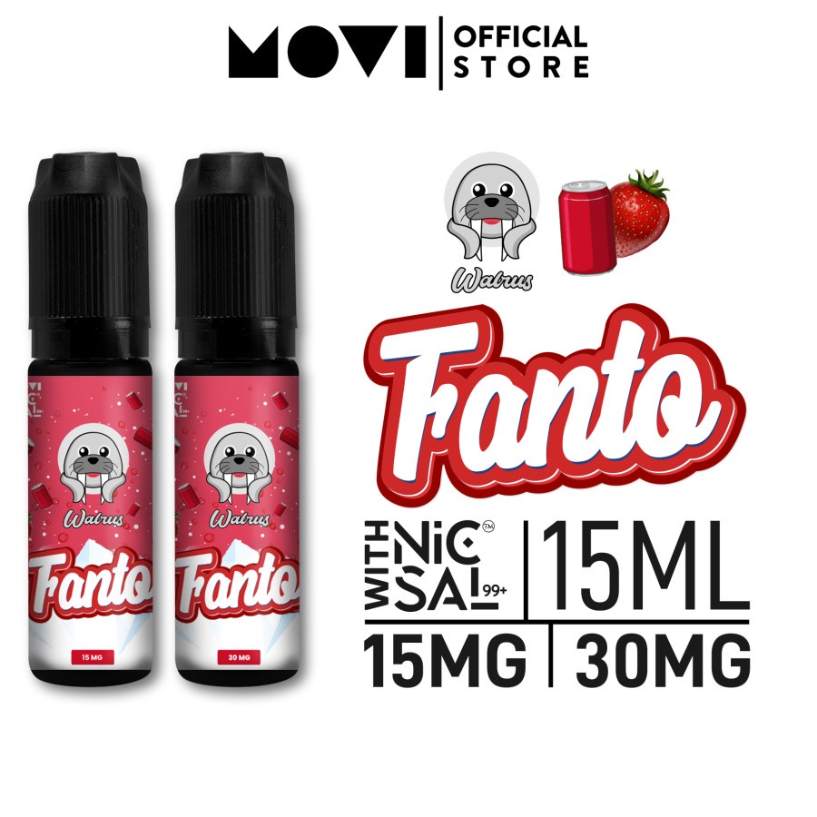 Jual LIQUID WALRUS FANTO STRAWBERRY SODA FREEZE 15ML BY MOVI X ALLV ...