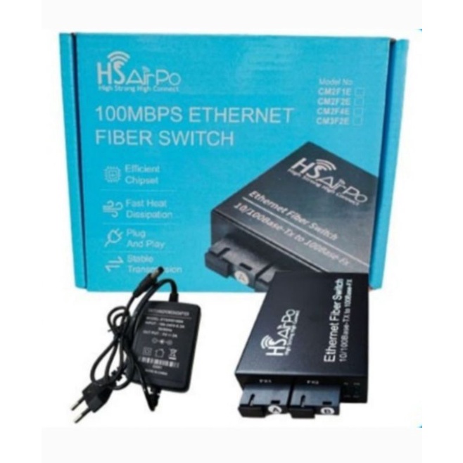 Jual HSAirPo CM2F1E 2 Fo 1 Lan Media Converter Fiber Optik 2Fo 1Lan HS ...