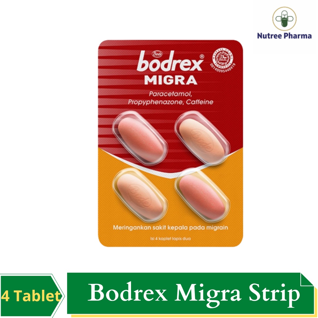 Jual BODREX MIGRA STRIP ISI 4 TABLET - OBAT SAKIT KEPALA | Shopee Indonesia