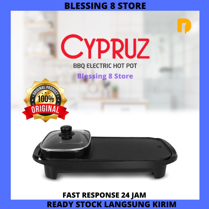 Jual Cypruz BBQ Electric Hot Pot Shabu Suki Grill hotpot elektrik 2 in ...