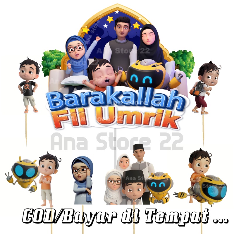 Jual Cake Topper Karakter Riko The Series Barakallah Fii Umrik Hiasan ...