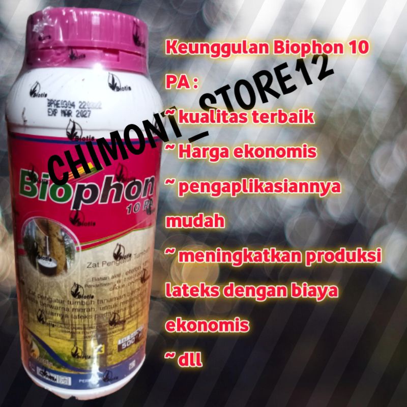Jual biophon 10PA penambah perangsang getah karet 500ml | Shopee Indonesia