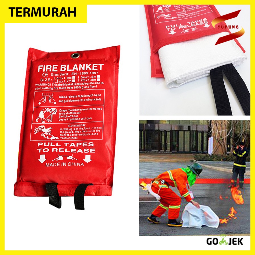 Jual 1,8M x 1,8M Pemadam Api Fire Blanket Selimut Anti Api Kain Pemadam ...