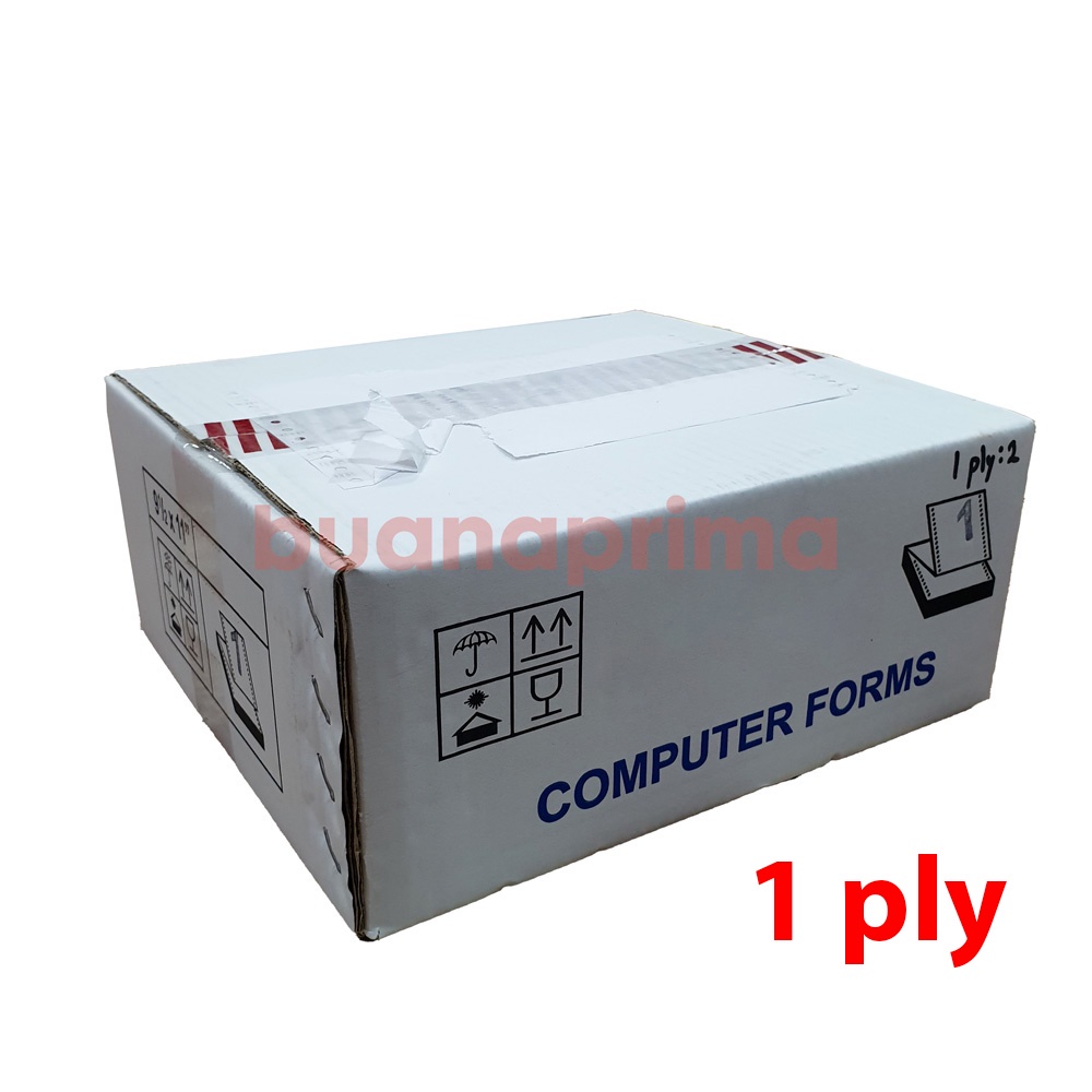 Jual Continuous Form 9.5 x 11" 1 Ply bagi 2 dan full Putih Kertas ...